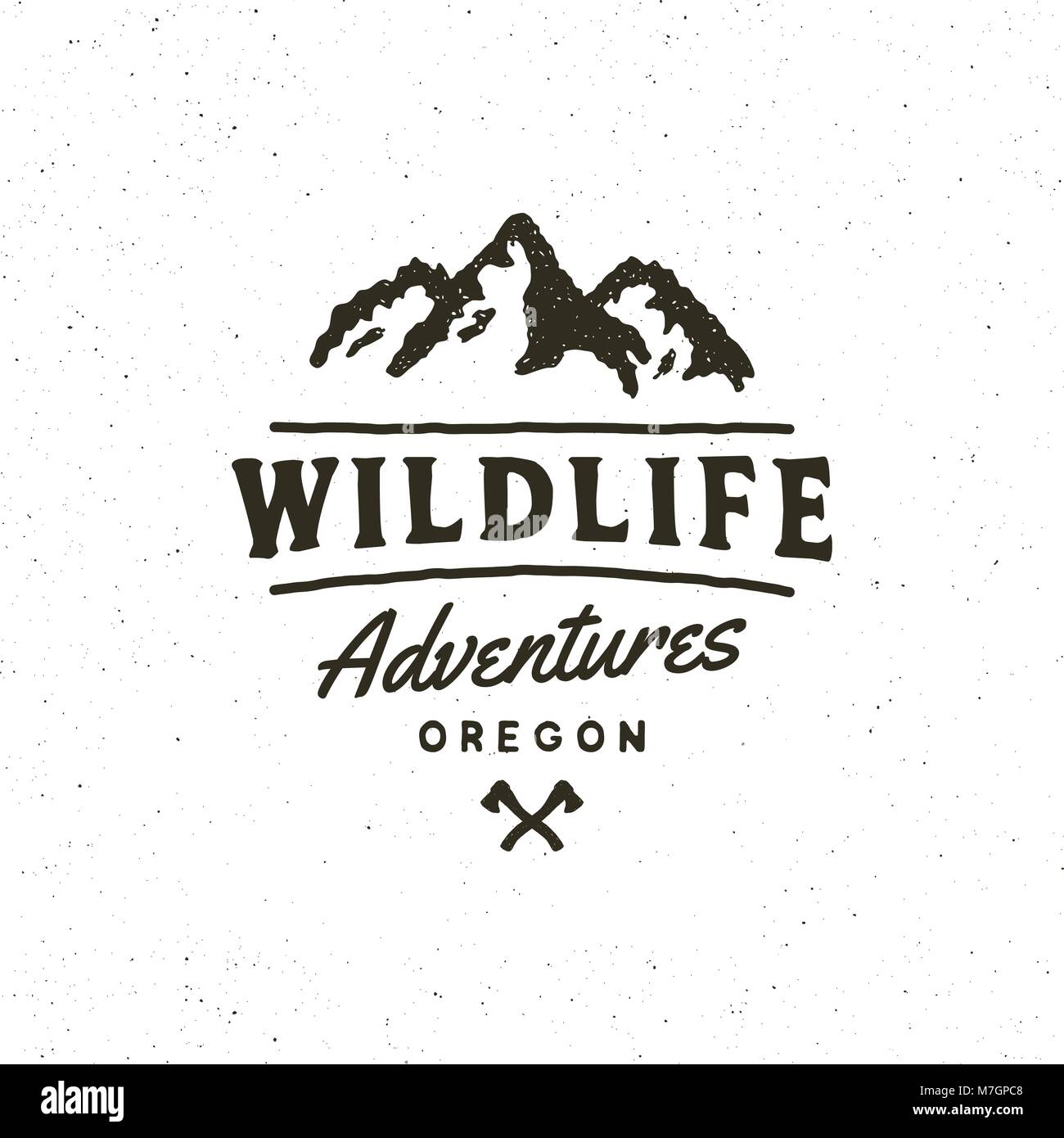 vintage wilderness logo. hand drawn retro styled outdoor adventure ...