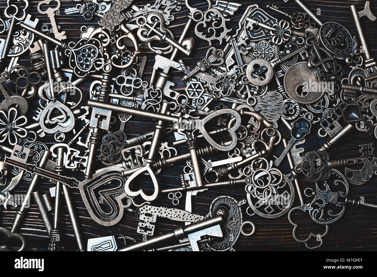 Full frame photo of the various antique keys Stock Photo - Alamy