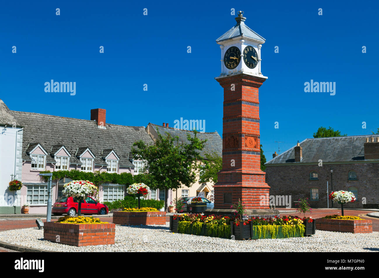 Clock Tower, Twyn Square, Usk, Monmouthshire, Wales, UK Stock Photo - Alamy