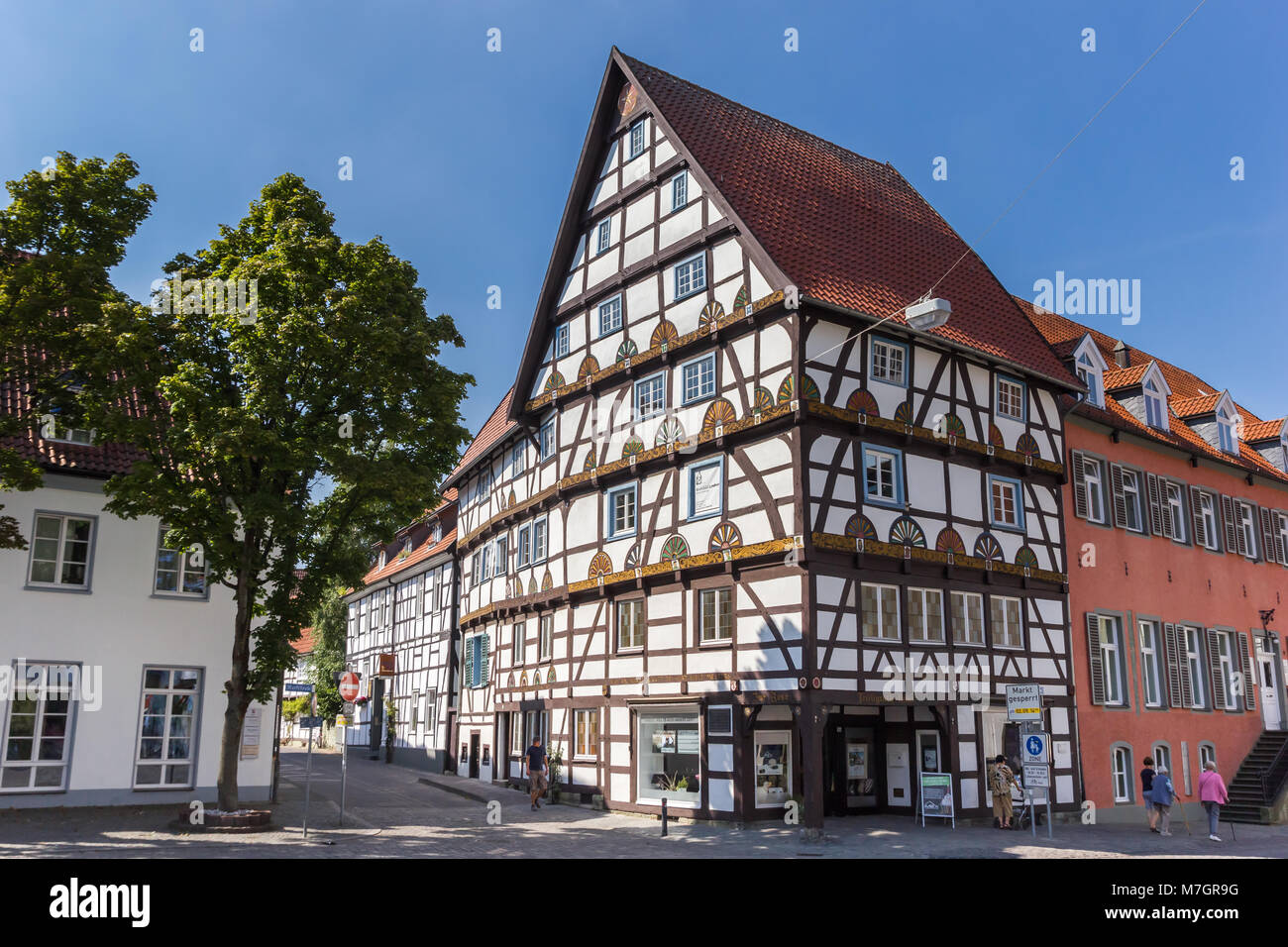 Historic half timbered house Freiligrathaus in Soest, Germany Stock ...