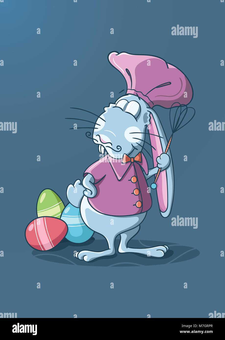 It's a vector illustration of an Easter bunny dressed as a chef Stock ...