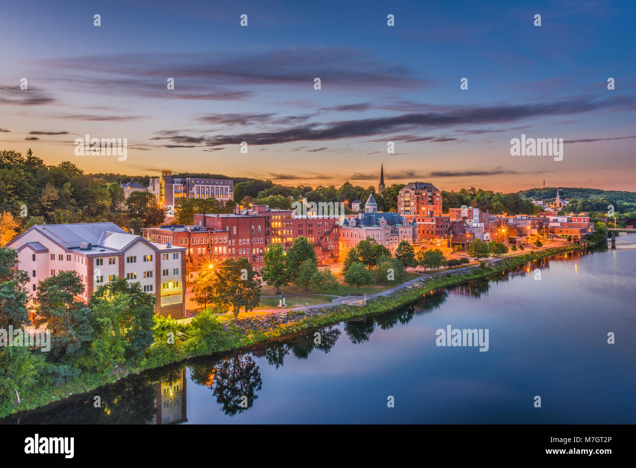 Augusta, Maine, USA skyline on the river Stock Photo - Alamy