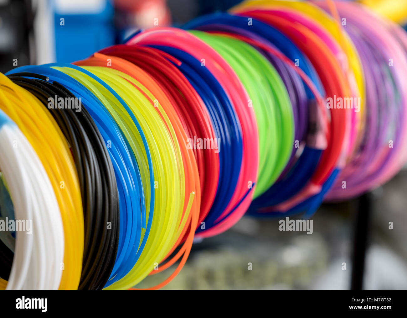 color plastic PLA and ABS filament for printing on a 3D printer Stock ...