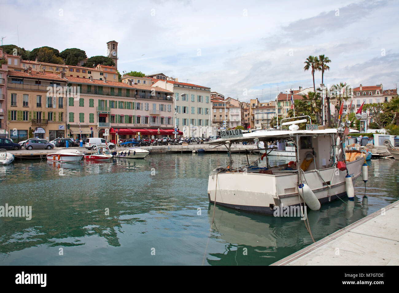 Old harbour Vieux Port and old town Le Suquet, Cannes, french riviera ...