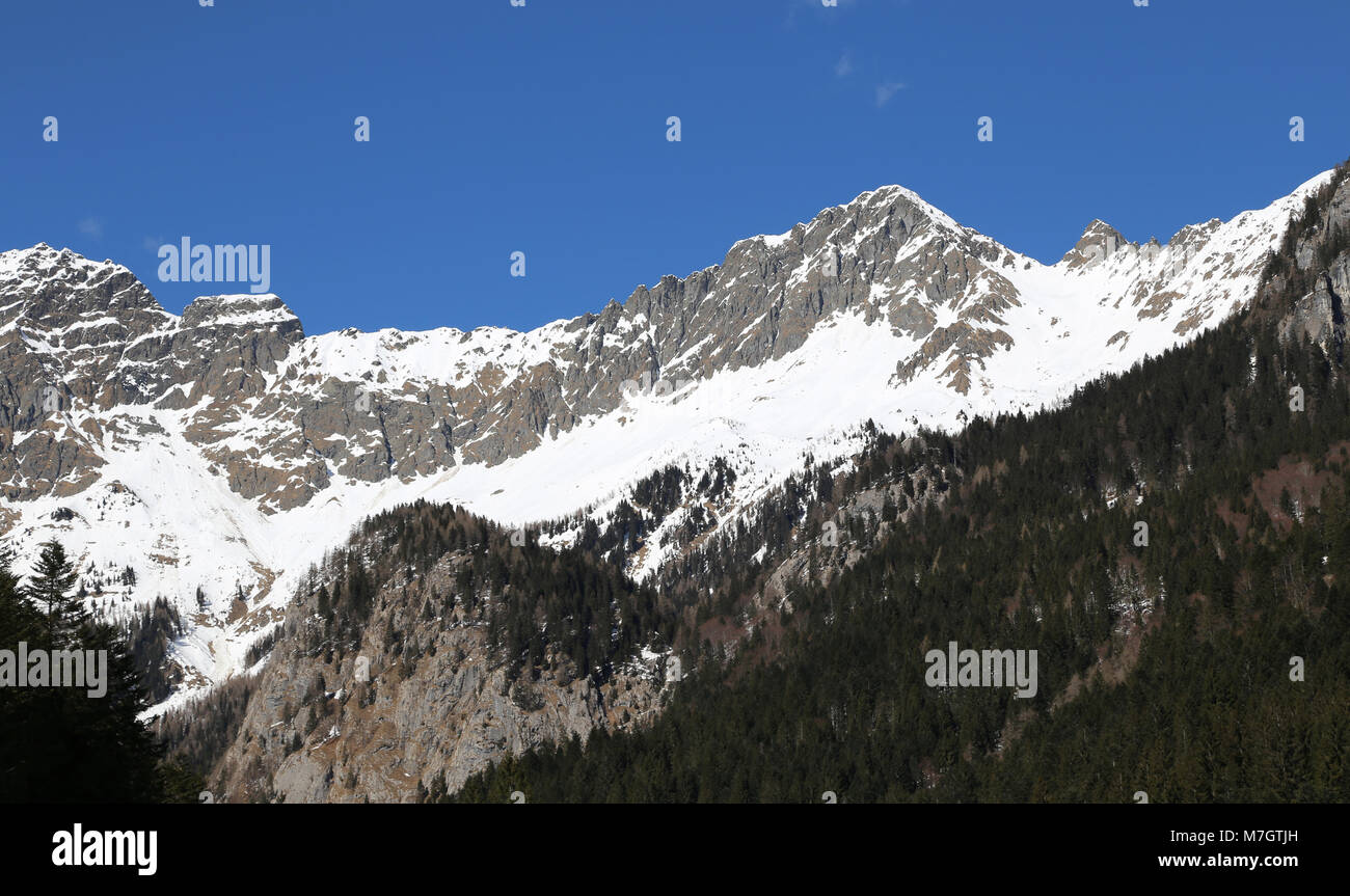 Northern Italy mountains covered with snow after a heavy winter ...