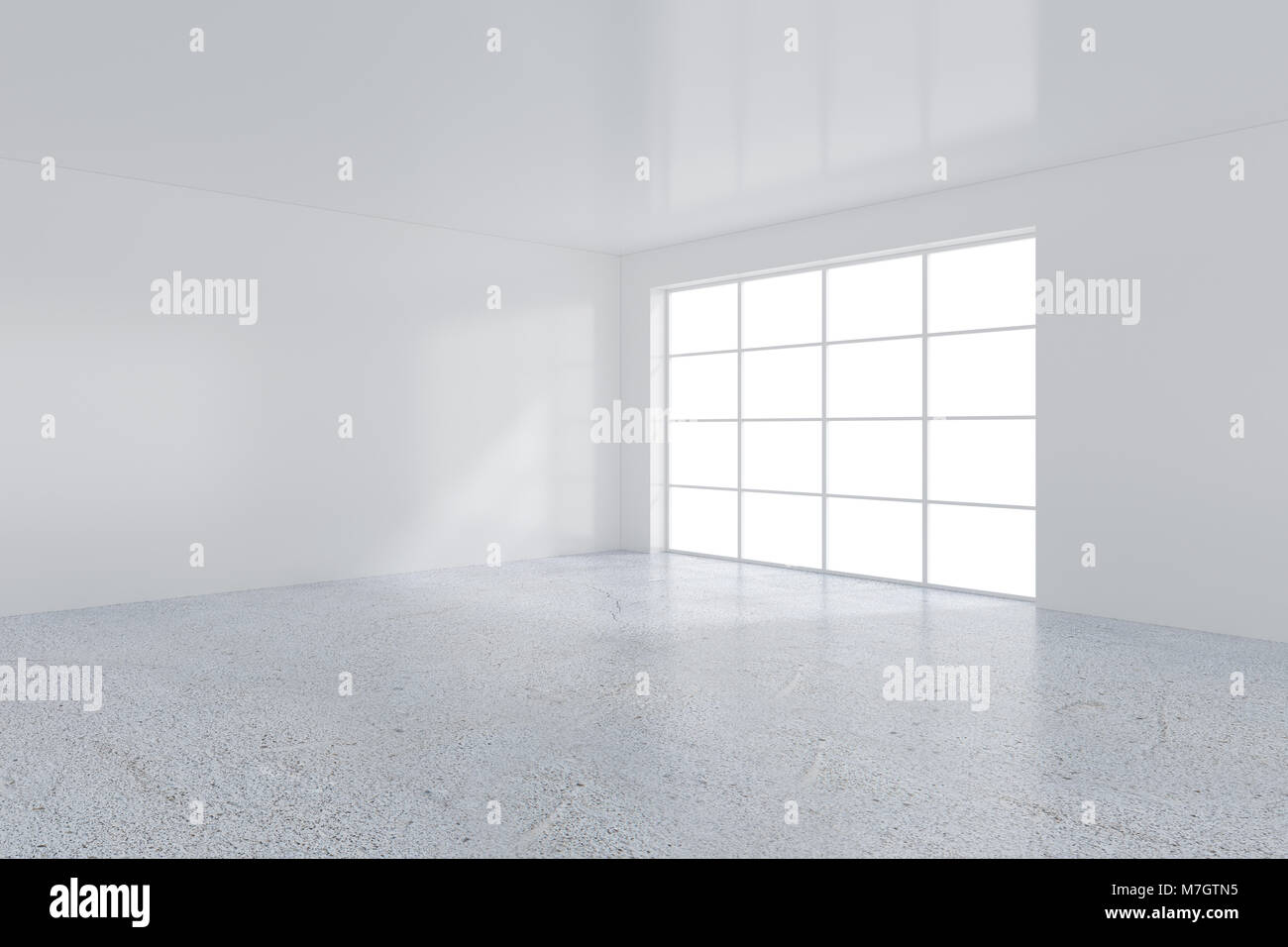 Room with light ray on wall. 3D Rendering Stock Photo - Alamy