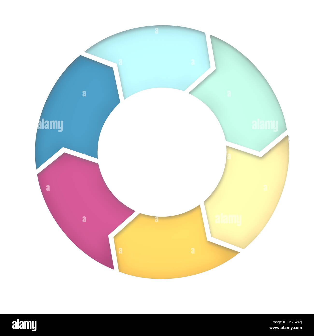6 steps diagram for presentation background. Six arrows for cyclic ...
