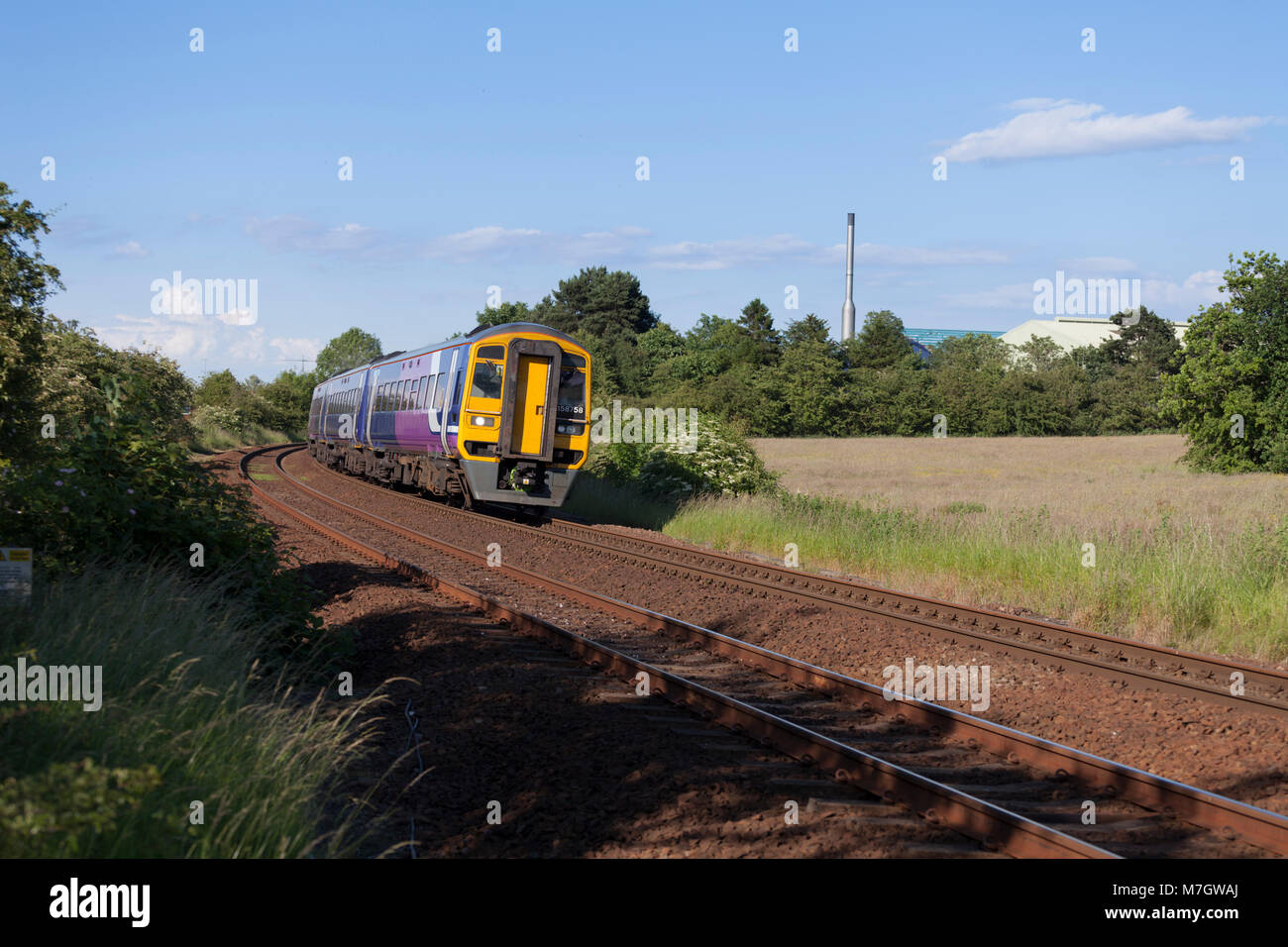 A Northern rail class 158 express sprinter train at Pannal (south of ...
