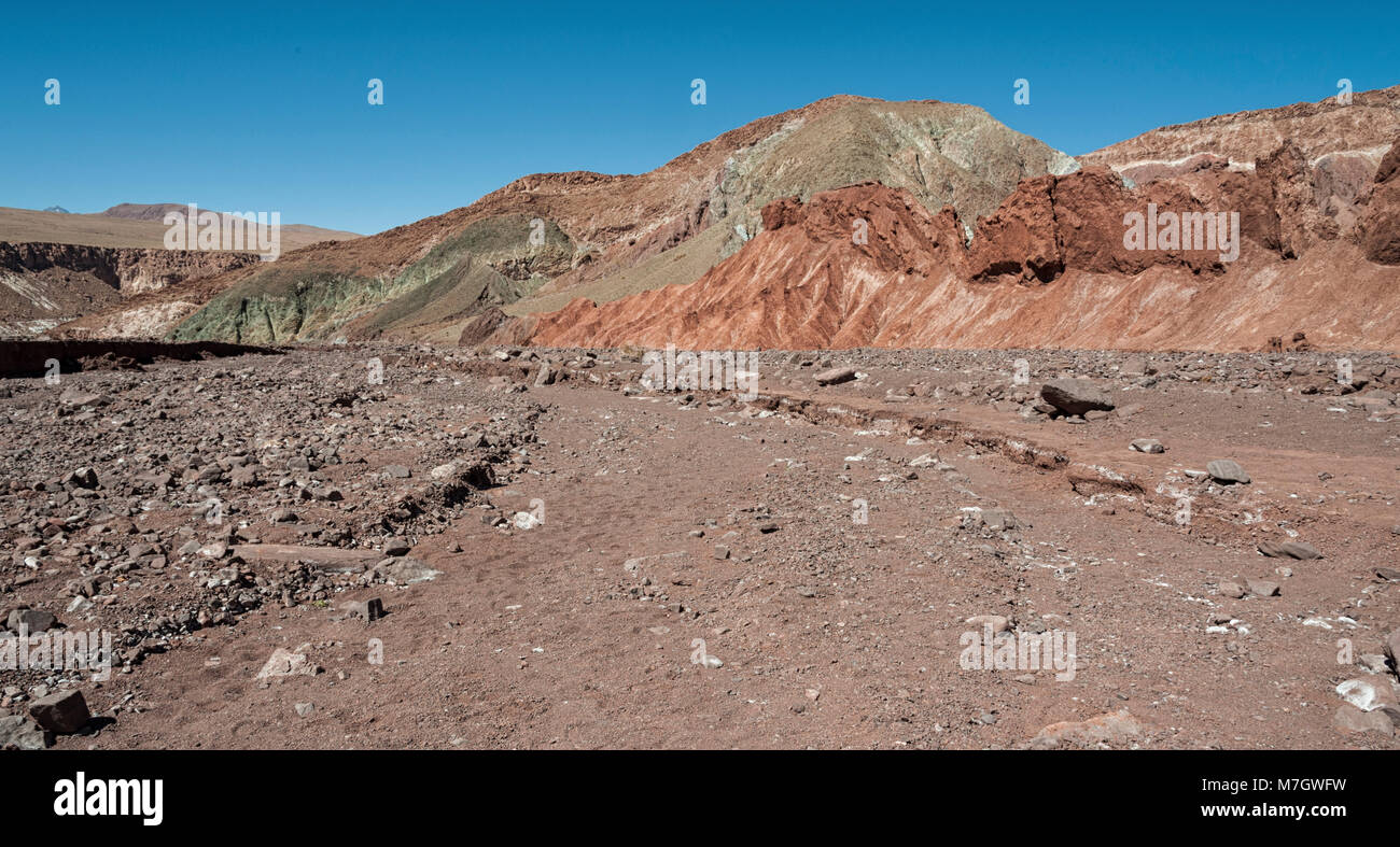 Rainbow Valley (Valle Arcoiris), in the Atacama Desert in Chile. The ...