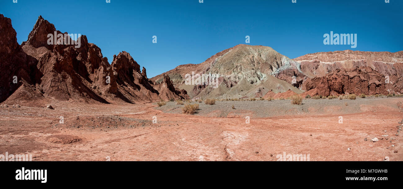 Rainbow Valley (Valle Arcoiris), in the Atacama Desert in Chile. The ...