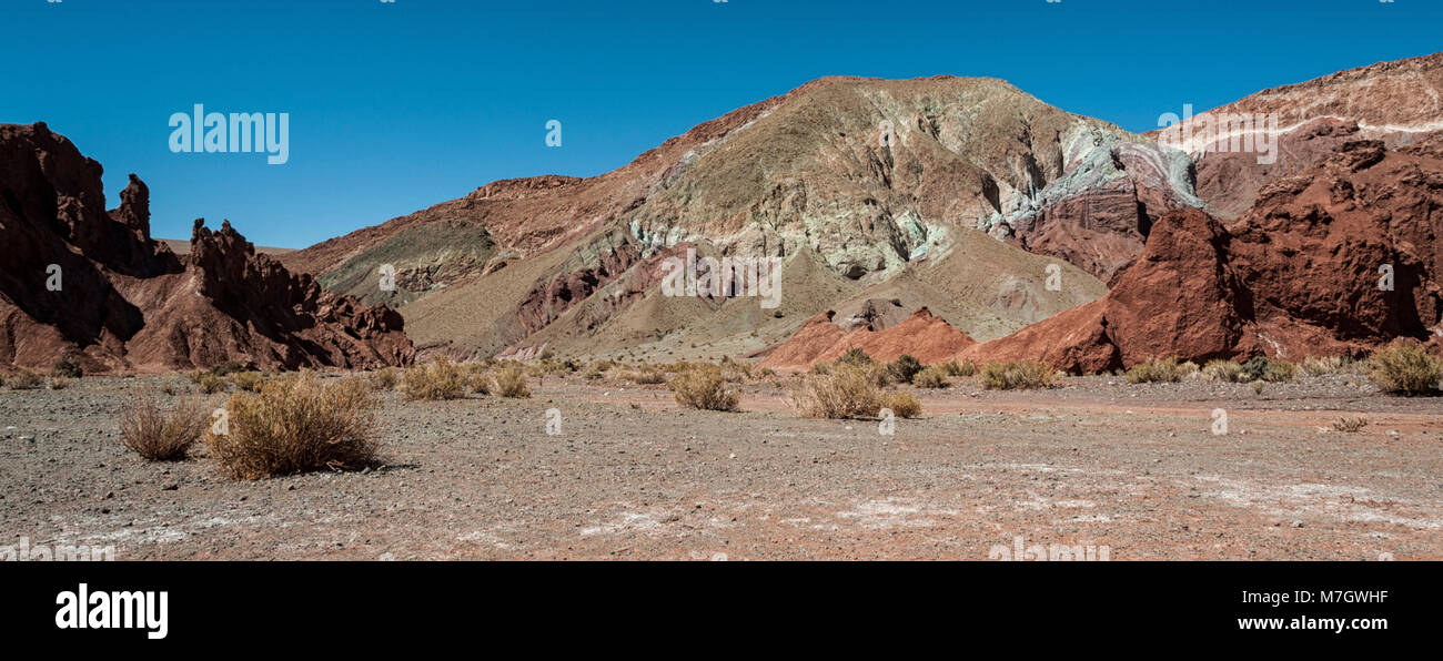 Rainbow Valley (Valle Arcoiris), in the Atacama Desert in Chile. The ...