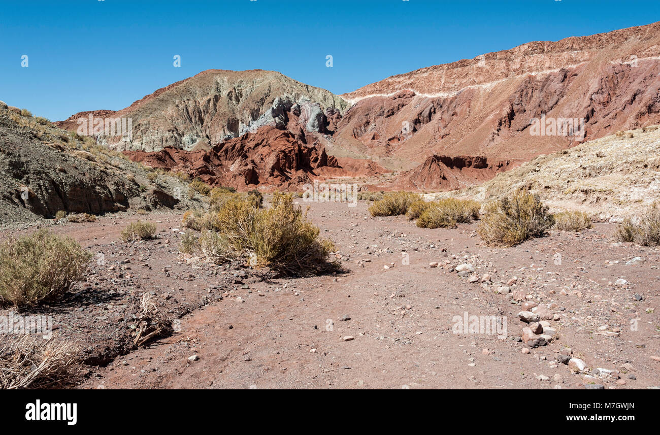 Rainbow Valley (Valle Arcoiris), in the Atacama Desert in Chile. The ...