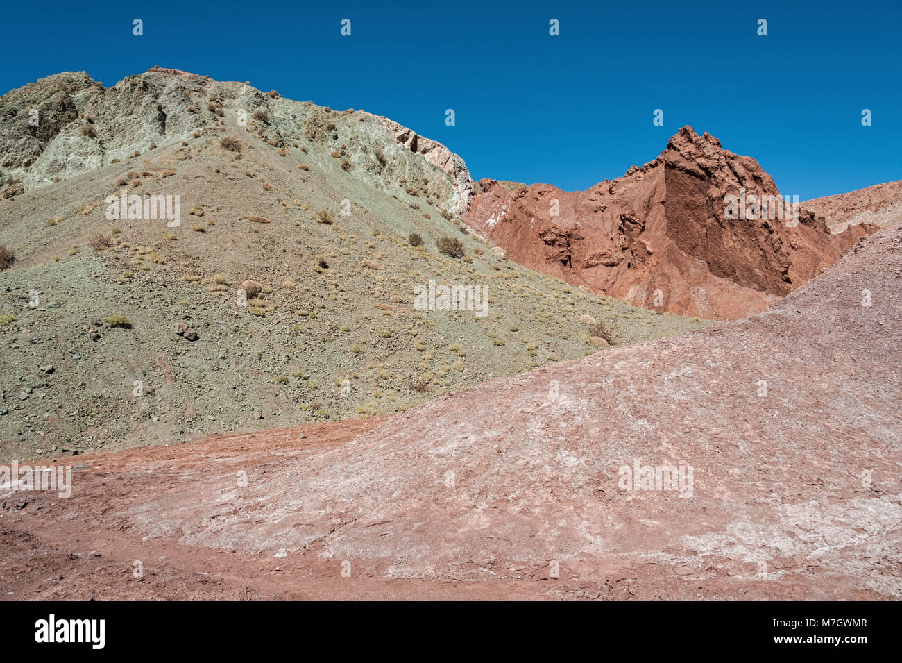 Rainbow Valley (Valle Arcoiris), in the Atacama Desert in Chile. The ...