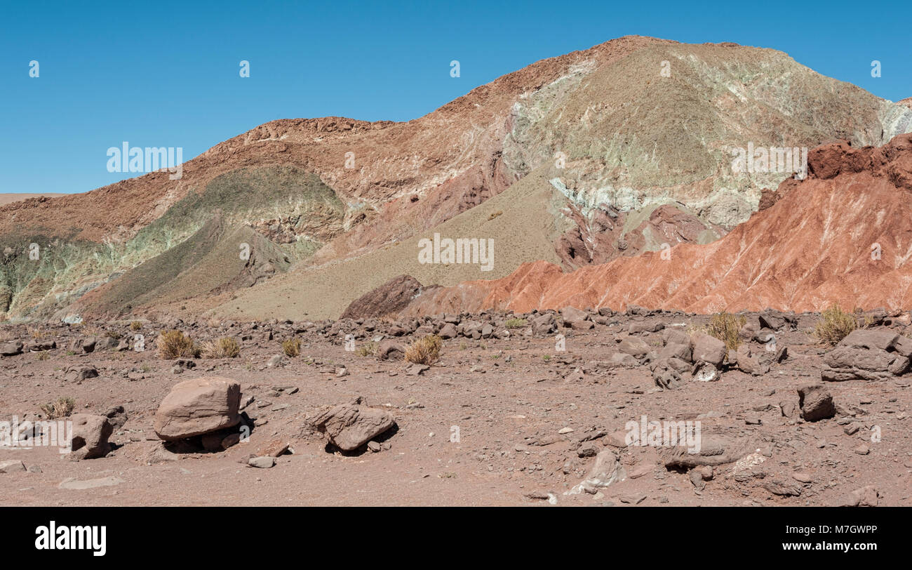 Rainbow Valley (Valle Arcoiris), in the Atacama Desert in Chile. The ...