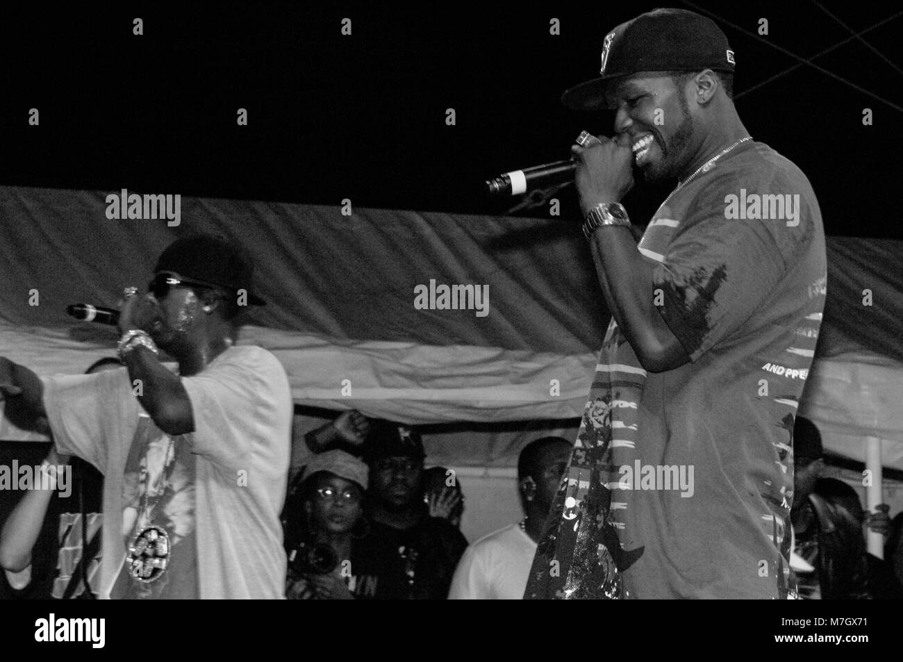 Rapper Tony Yayo and Curtis "50 Cent" Jackson of G-Unit performs at the ...