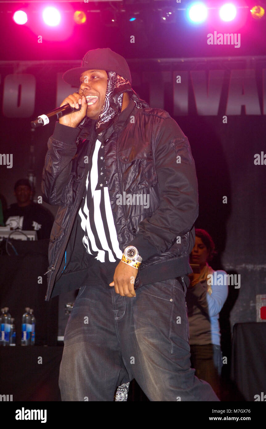 Rapper Maino performs at the This is 50 Festival at Governor's Island ...