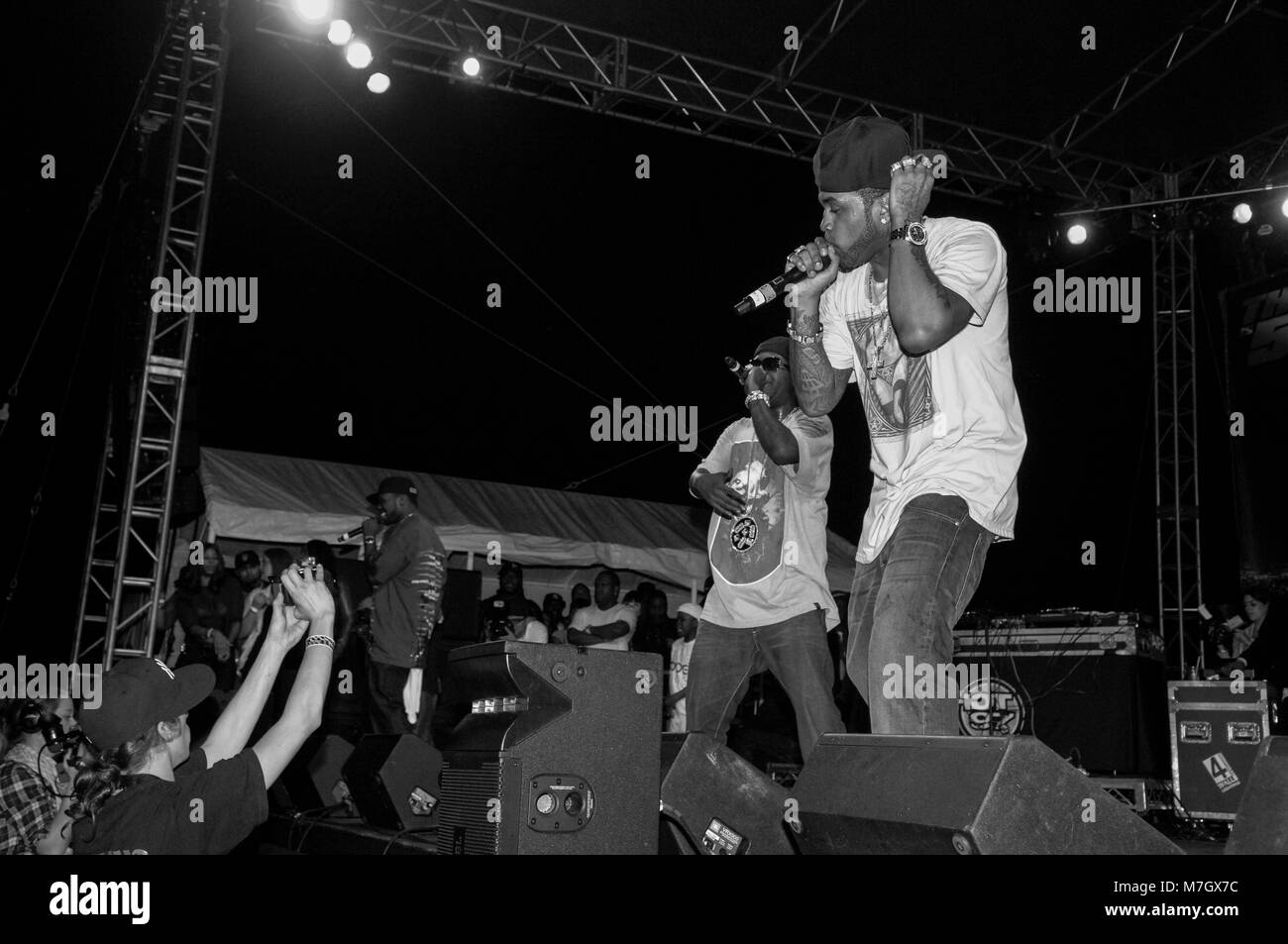 Rapper Curtis "50 Cent" Jackson, Tony Yayo and Lloyd Banks of G-Unit ...