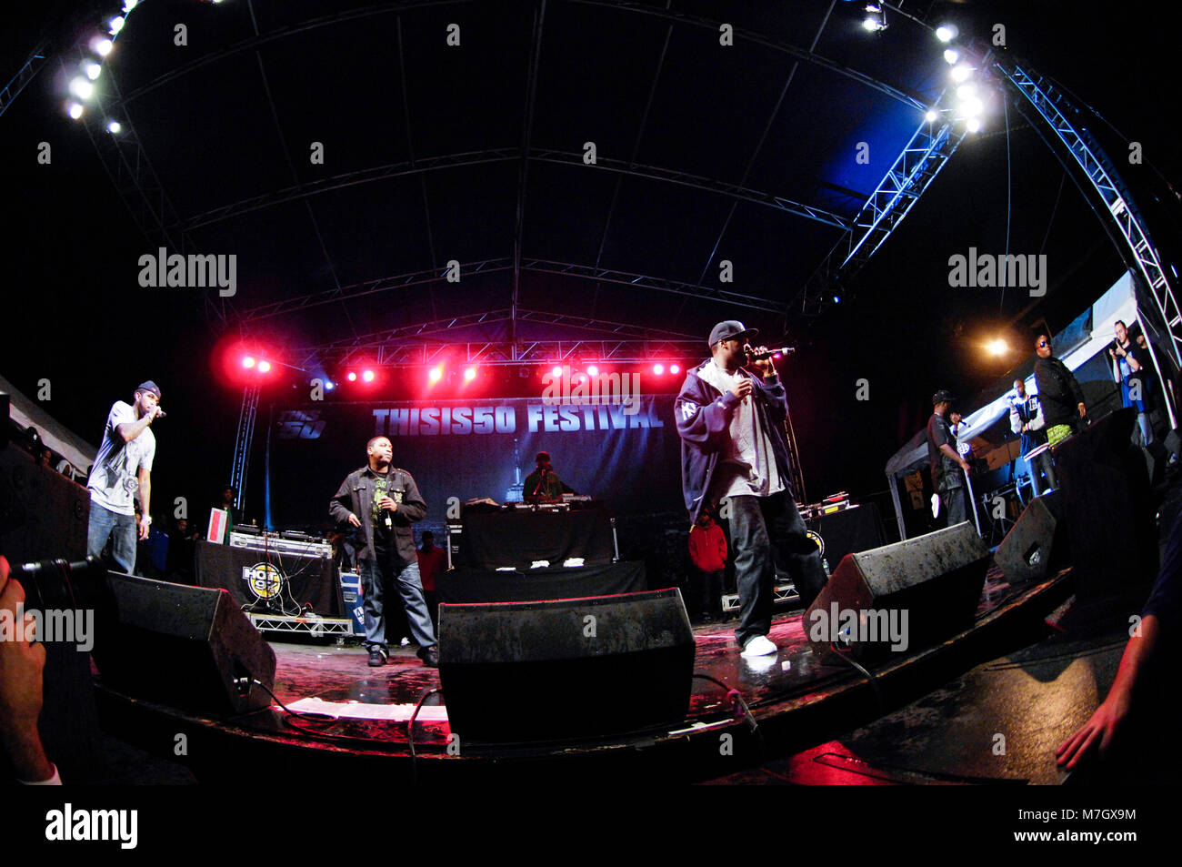 Rapper Lloyd Banks and 50 Cent of G-Unit performs at the This is 50 ...