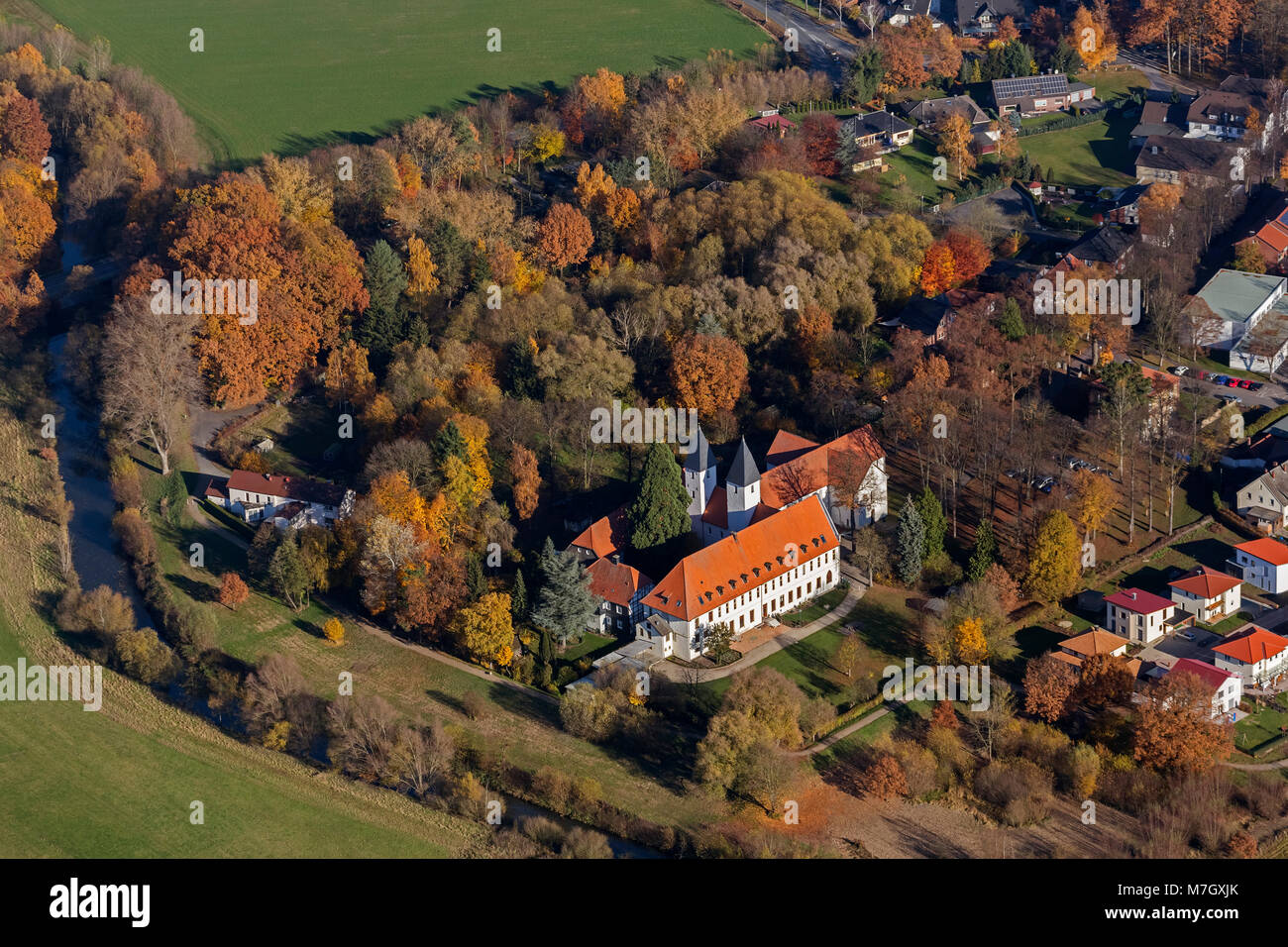 Aerial view, professional kolleg pin Cappel, Lippstadt, Ruhr, Nordrhein ...