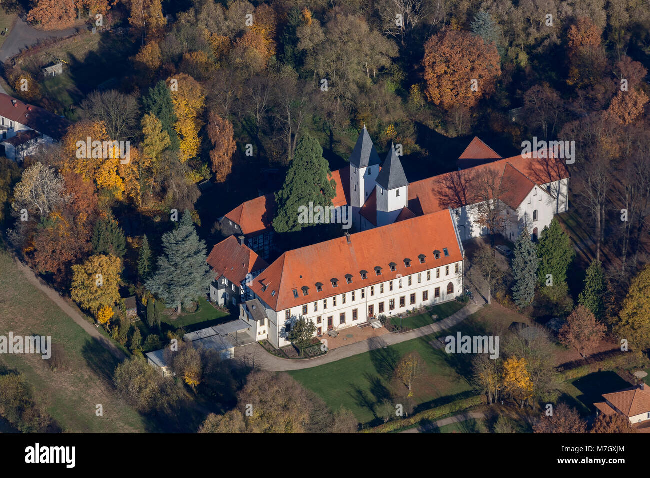 Aerial view, professional kolleg pin Cappel, Lippstadt, Ruhr, Nordrhein ...