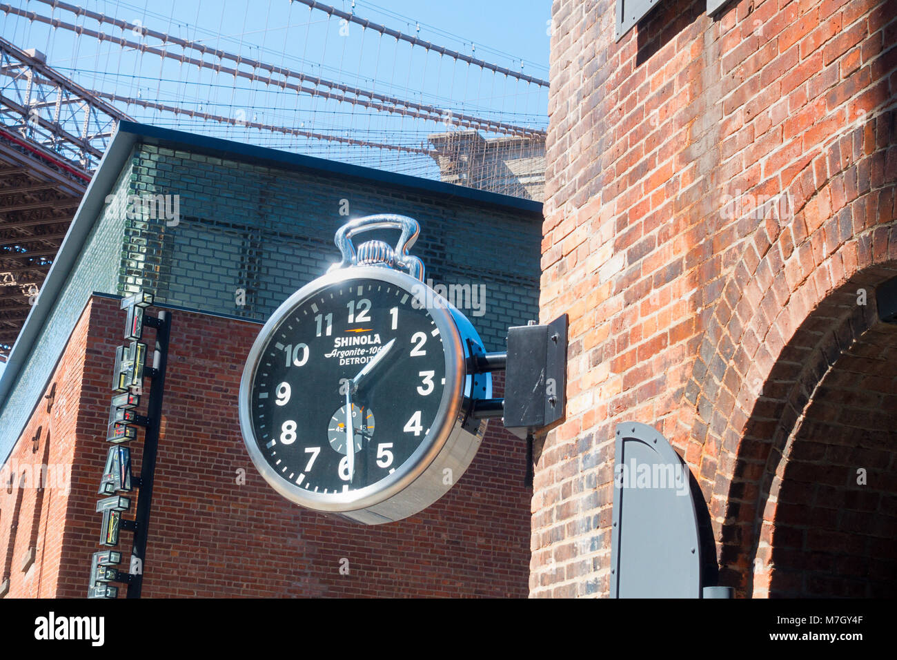 Giant pocket watch display outside the Shinola watch store in Dumbo ...