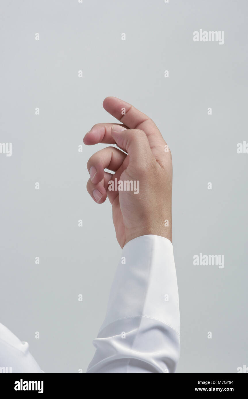 Empty Male Hand For Placing Mobile Phone or Other Object Isolated Close Up Stock Photo - Alamy