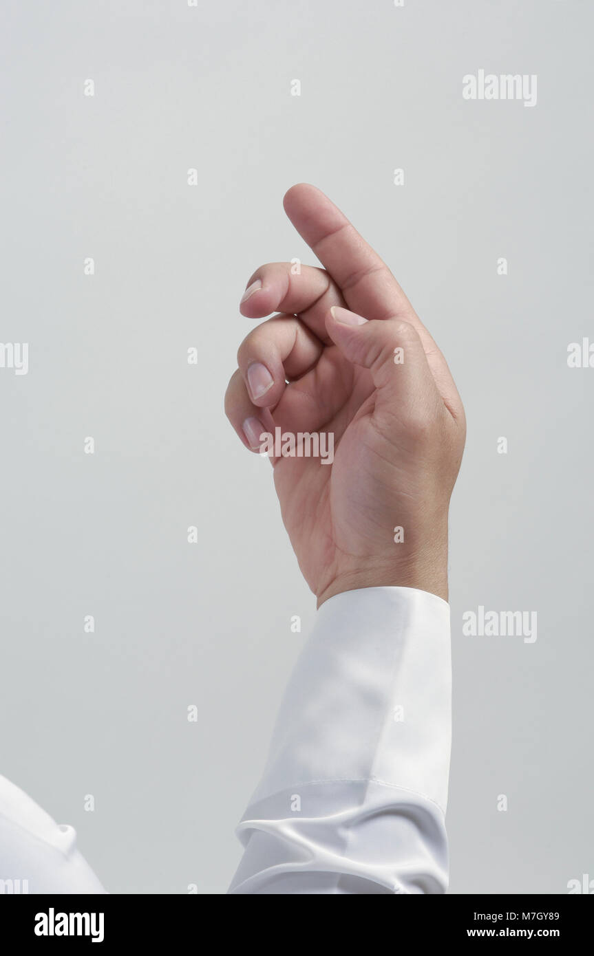 Empty Male Hand For Placing Mobile Phone or Other Object Isolated Close ...