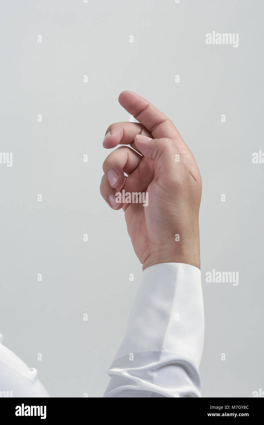 Empty Male Hand For Placing Mobile Phone or Other Object Isolated Close Up Stock Photo - Alamy