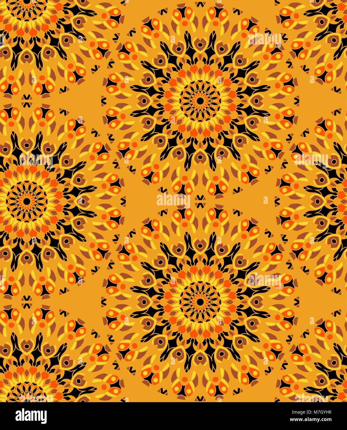 Seamless repeating pattern of mandalas Stock Vector Image & Art - Alamy