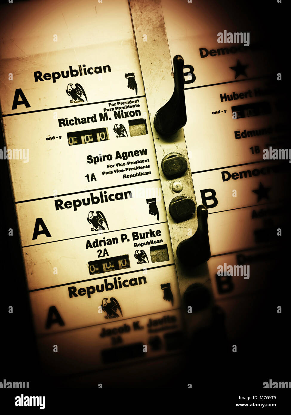 Vintage U.S. Voting Machine Stock Photo - Alamy