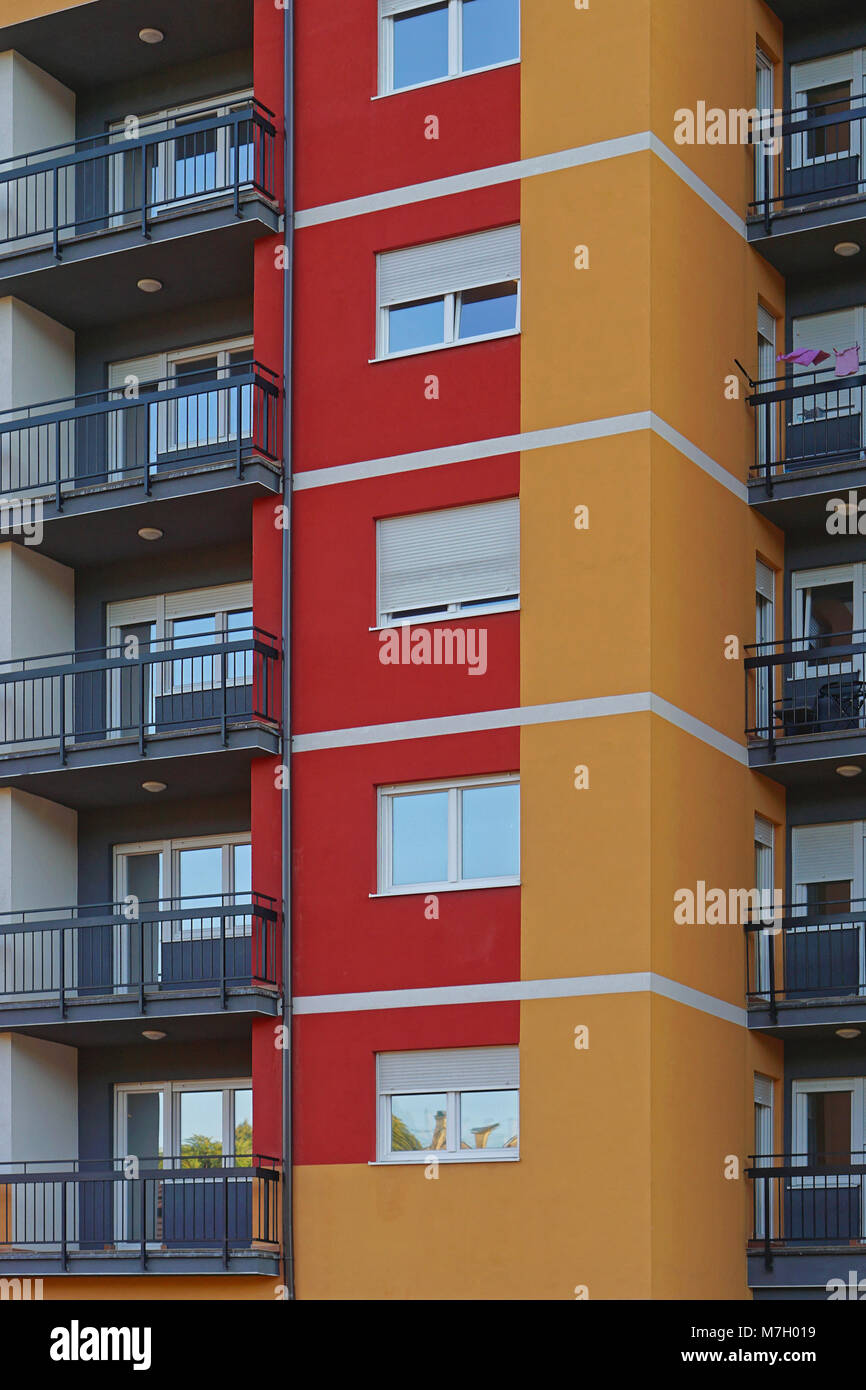 New condo building with colourful facade Stock Photo - Alamy