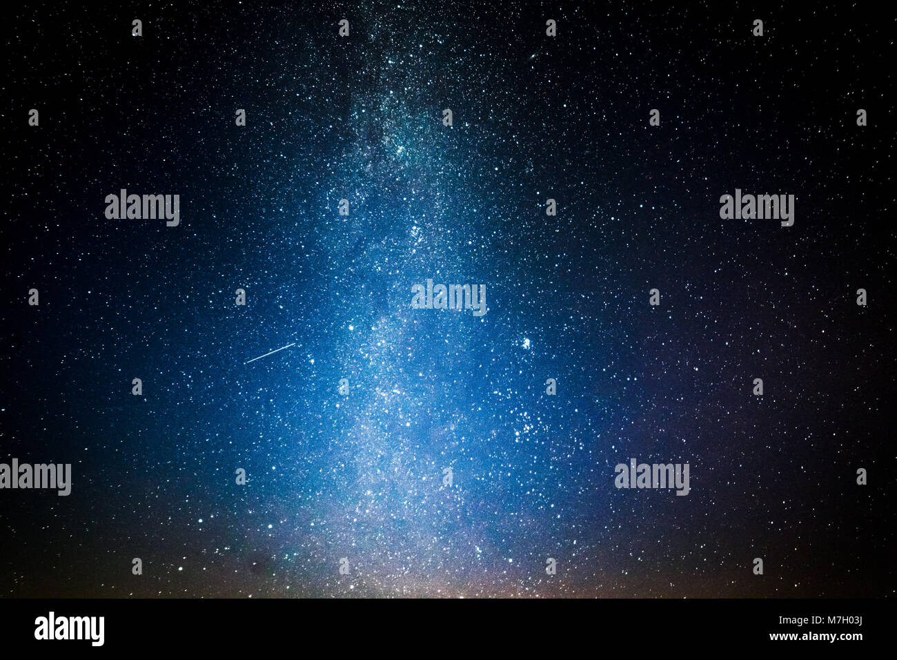 Blue universe and constellation with million stars at night Stock Photo ...