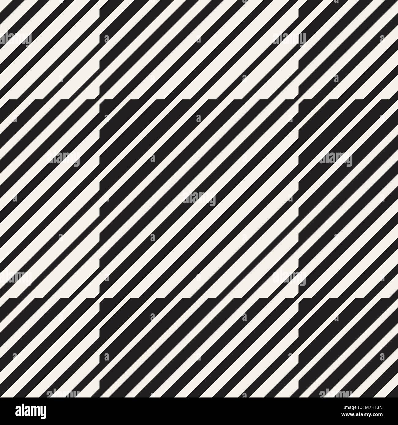 Vector Seamless Black And White Halftone Lines Pattern Abstract