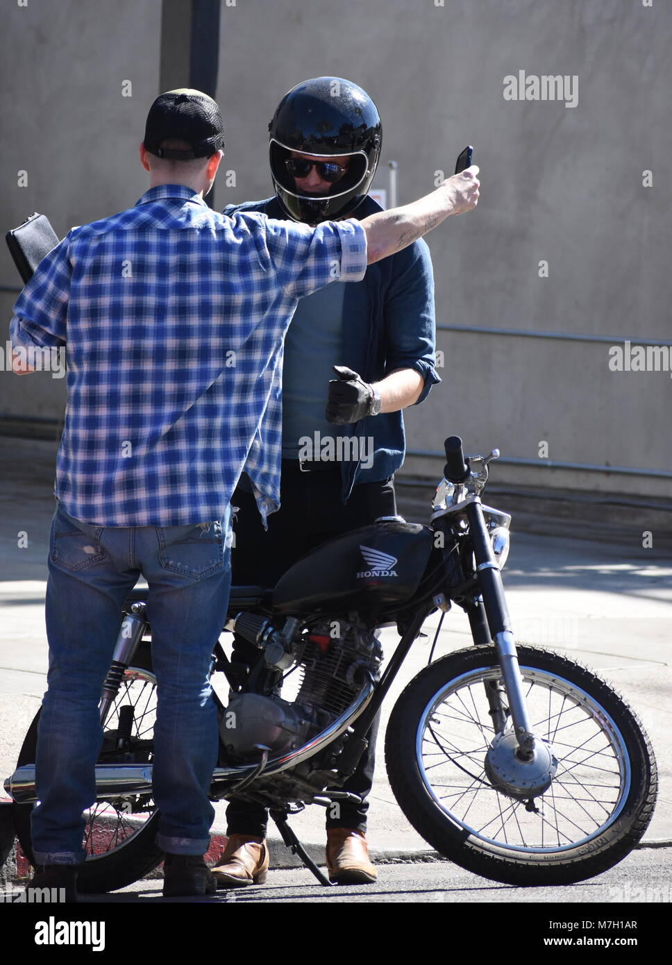 Cody Simpson takes his motorcycle for a ride Featuring: Cody Simpson ...