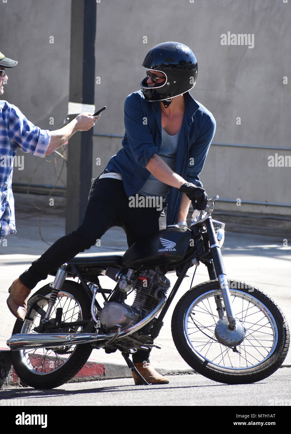 Cody Simpson takes his motorcycle for a ride Featuring: Cody Simpson ...