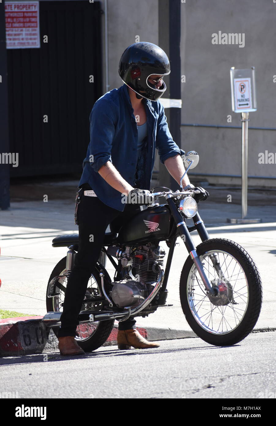 Cody Simpson takes his motorcycle for a ride Featuring: Cody Simpson ...
