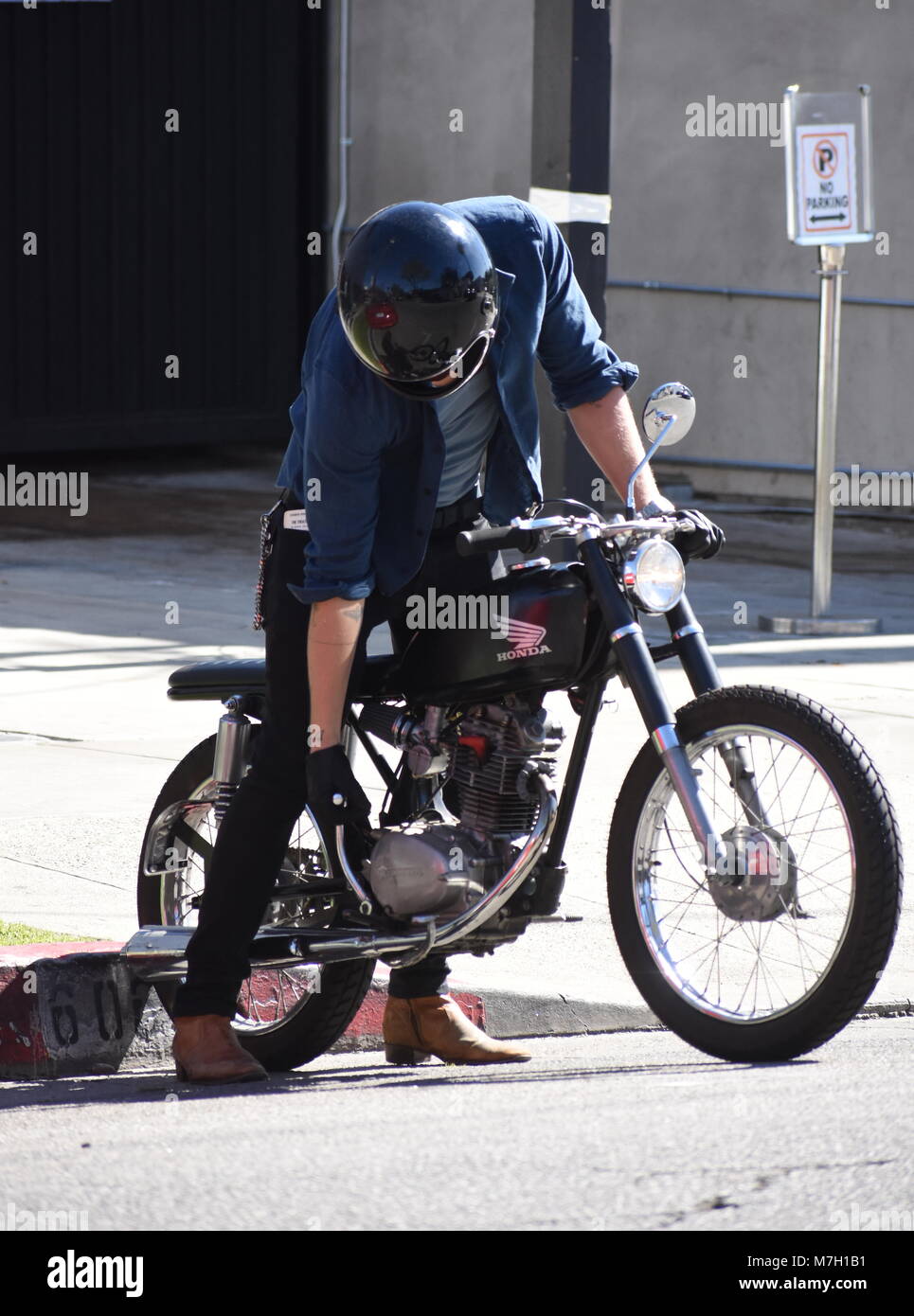 Cody Simpson takes his motorcycle for a ride Featuring: Cody Simpson ...