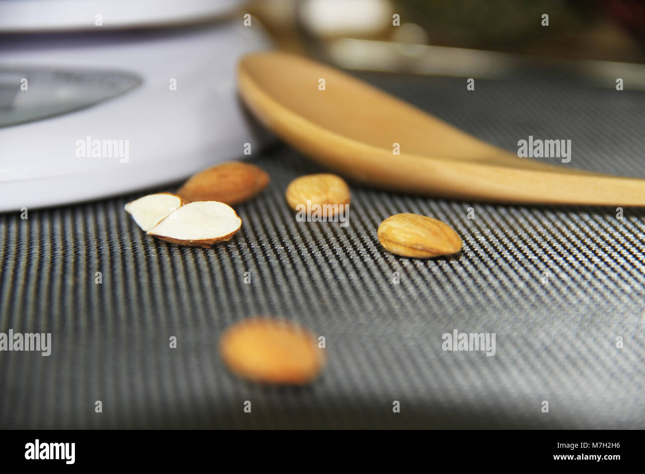 Almonds on the table Stock Photo - Alamy