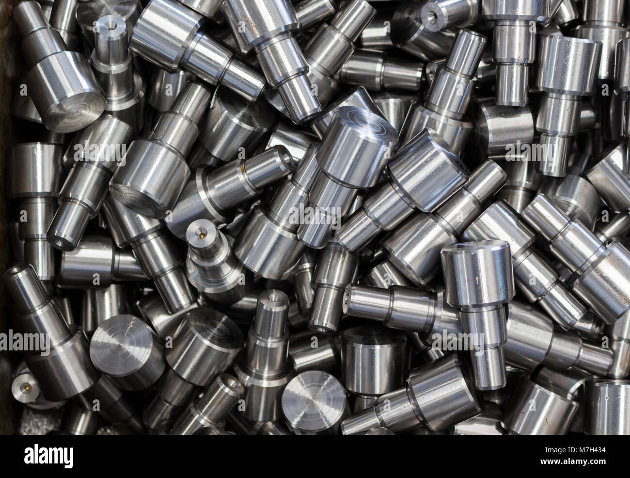 Stack of automotive machined steel parts keeping in stock Stock Photo ...