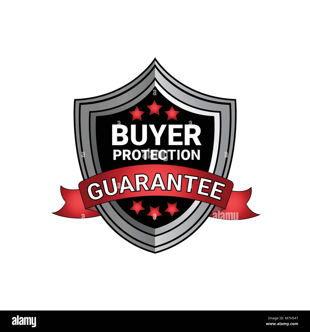 Byuer Protection Guarantee Sign Silver Shield Seal Isolated Stock ...