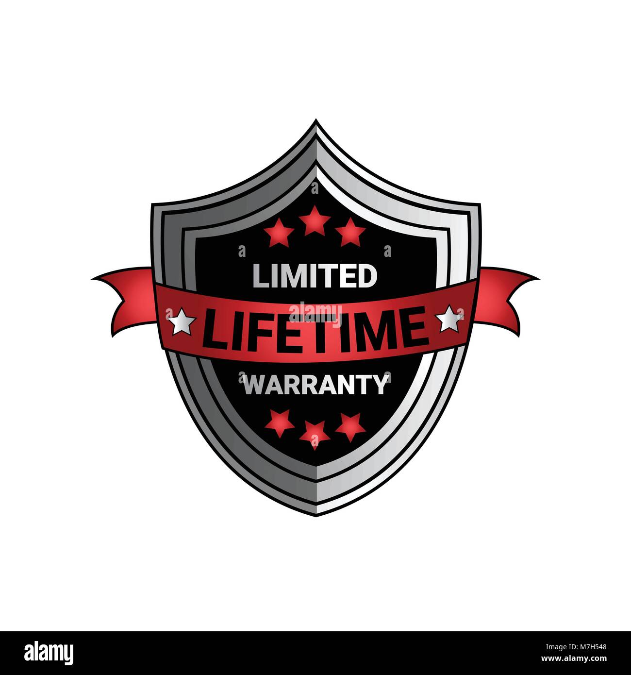 Limited Lifetime Warranty Sign Silver Shield Seal Isolated Stock Vector ...