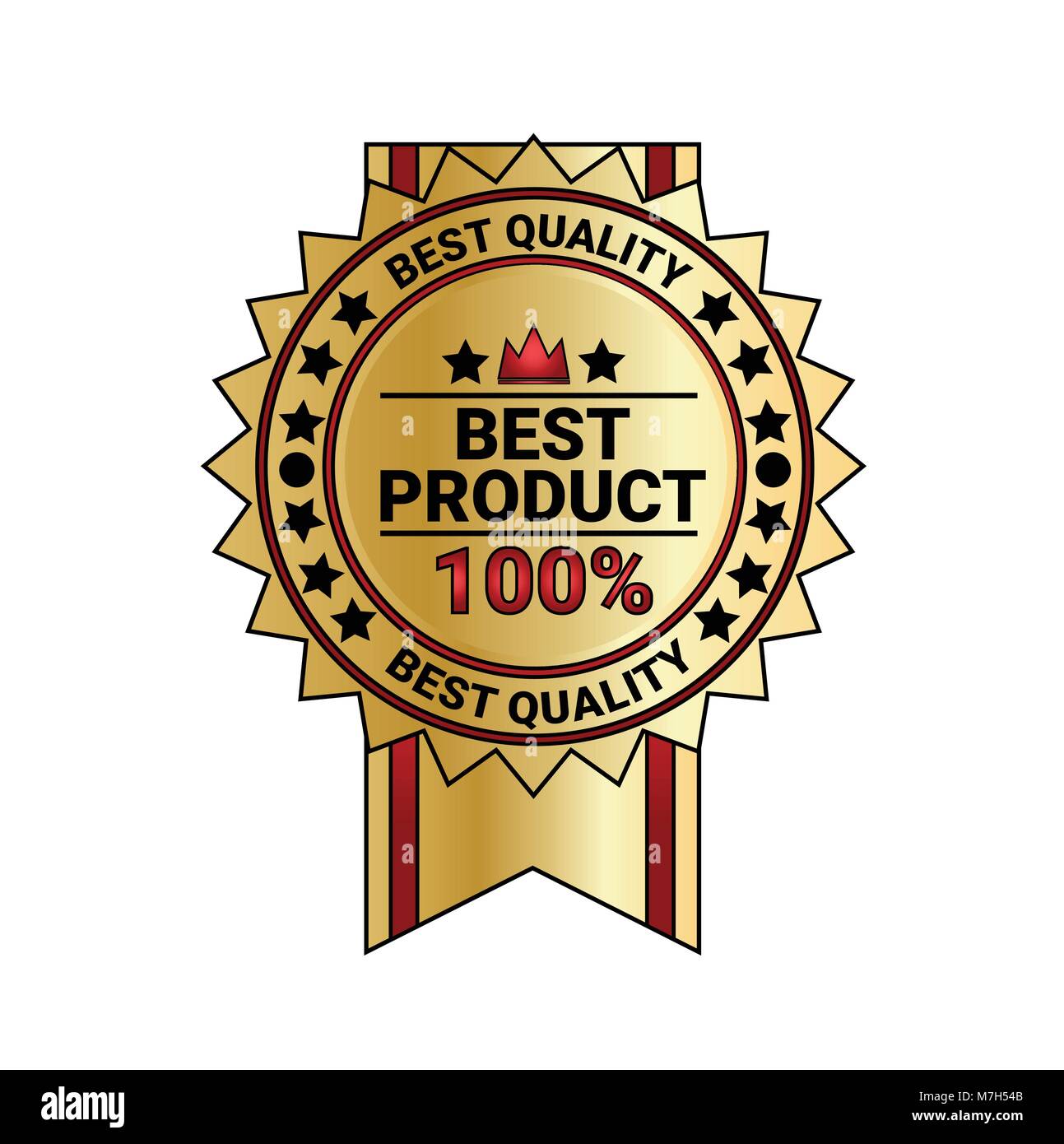 Best Product Quality Sticker Golden Medal With Ribbon Isolated Stock ...