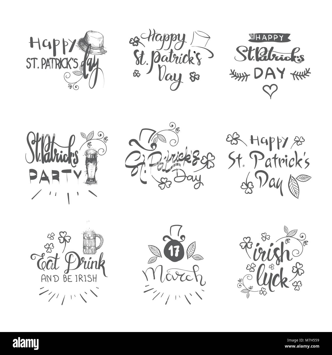 Saint patrick calligraphy Black and White Stock Photos & Images - Alamy