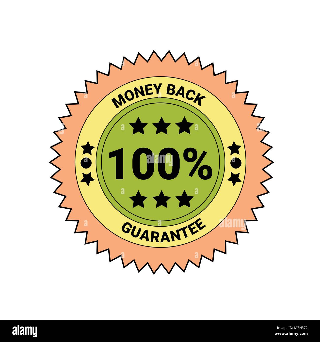 Money Back Guarantee Badge Isolated Icon Business Seal Stock Vector ...