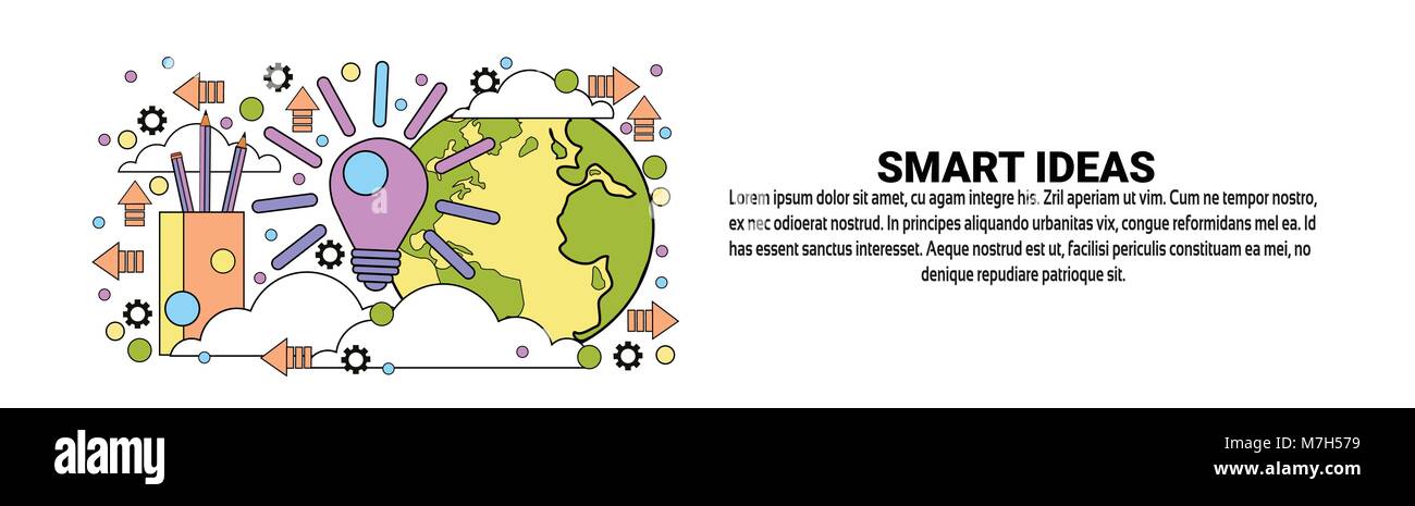 Smart Idea Business Creativity Concept Horizontal Web Banner With Copy ...