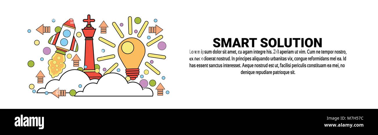 Smart Solution Business Concept Horizontal Web Banner With Copy Space ...