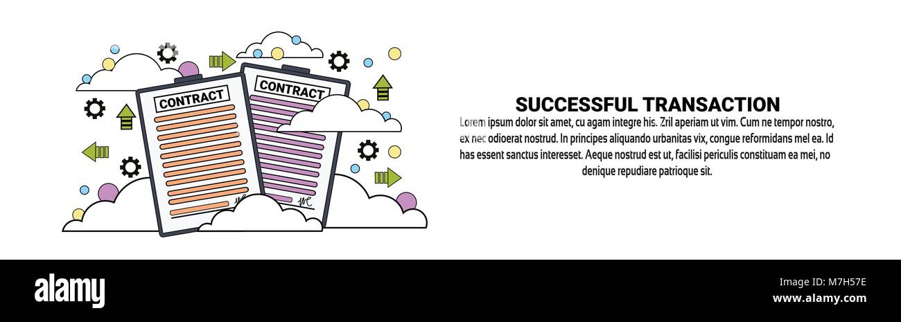 Successful Transaction Business Concept Horizontal Web Banner With Copy ...
