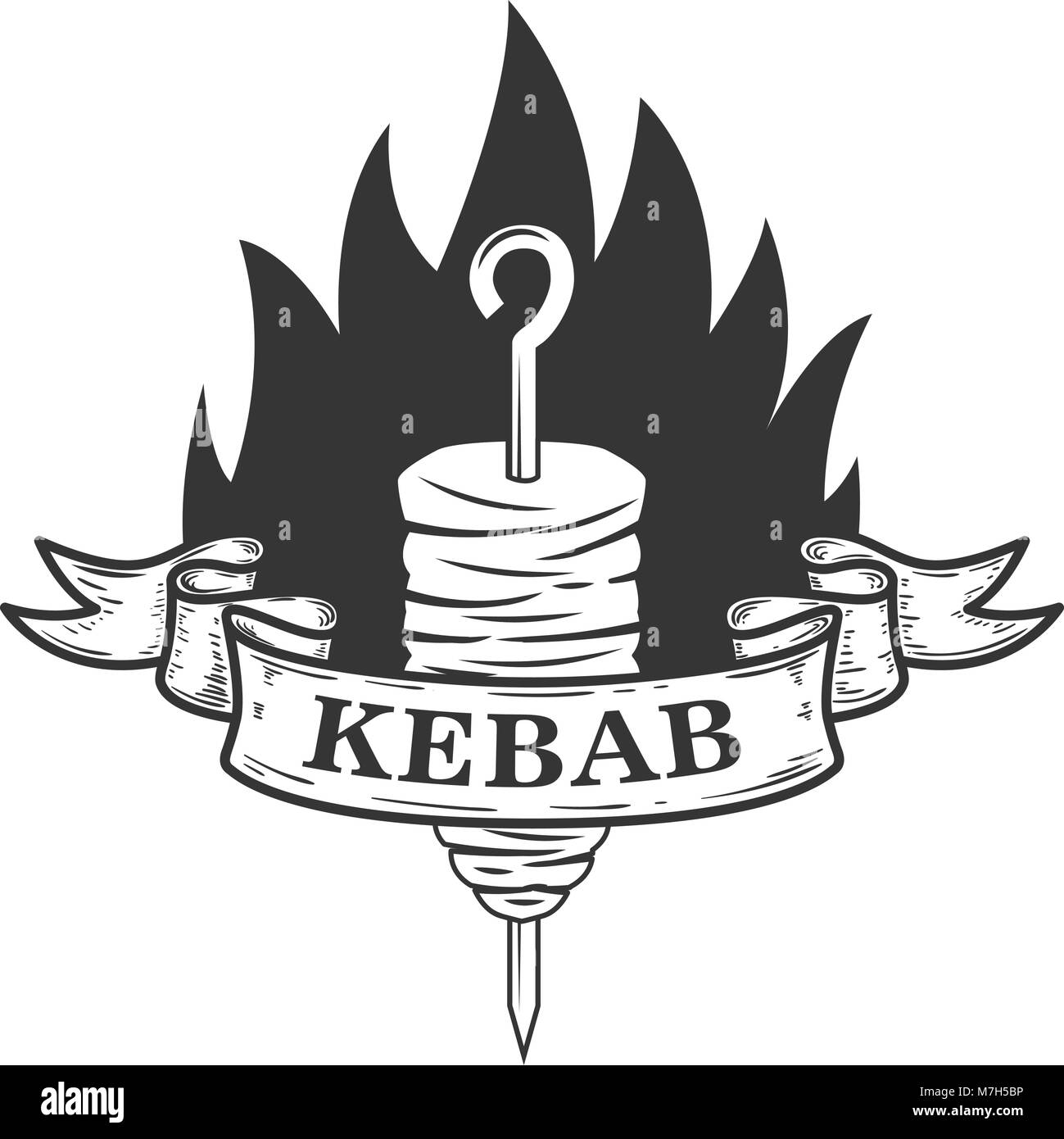 Shawarma logo design Black and White Stock Photos & Images - Alamy