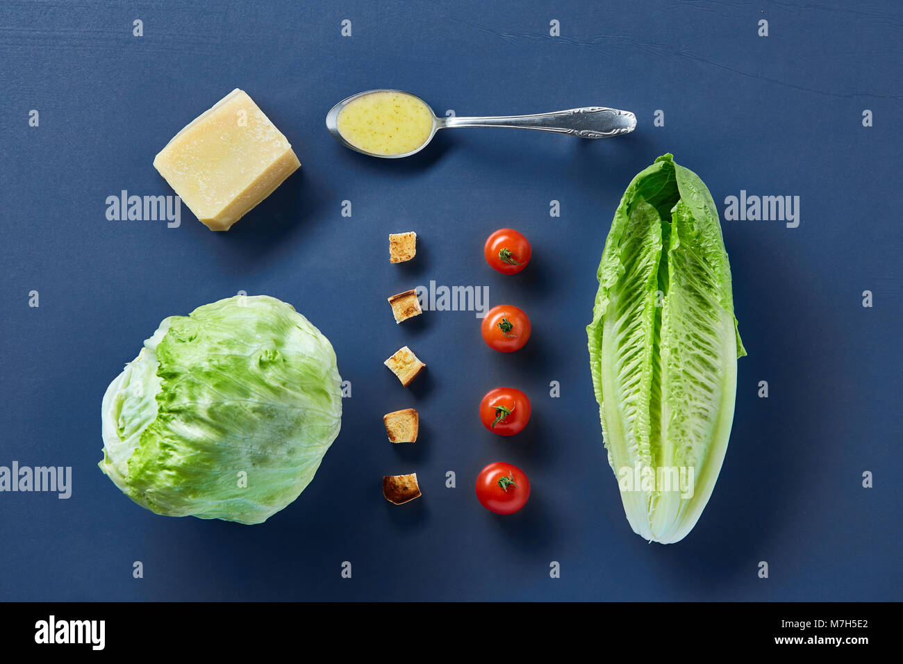 Yummy top view composition of fresh healthy salad ingredients ...