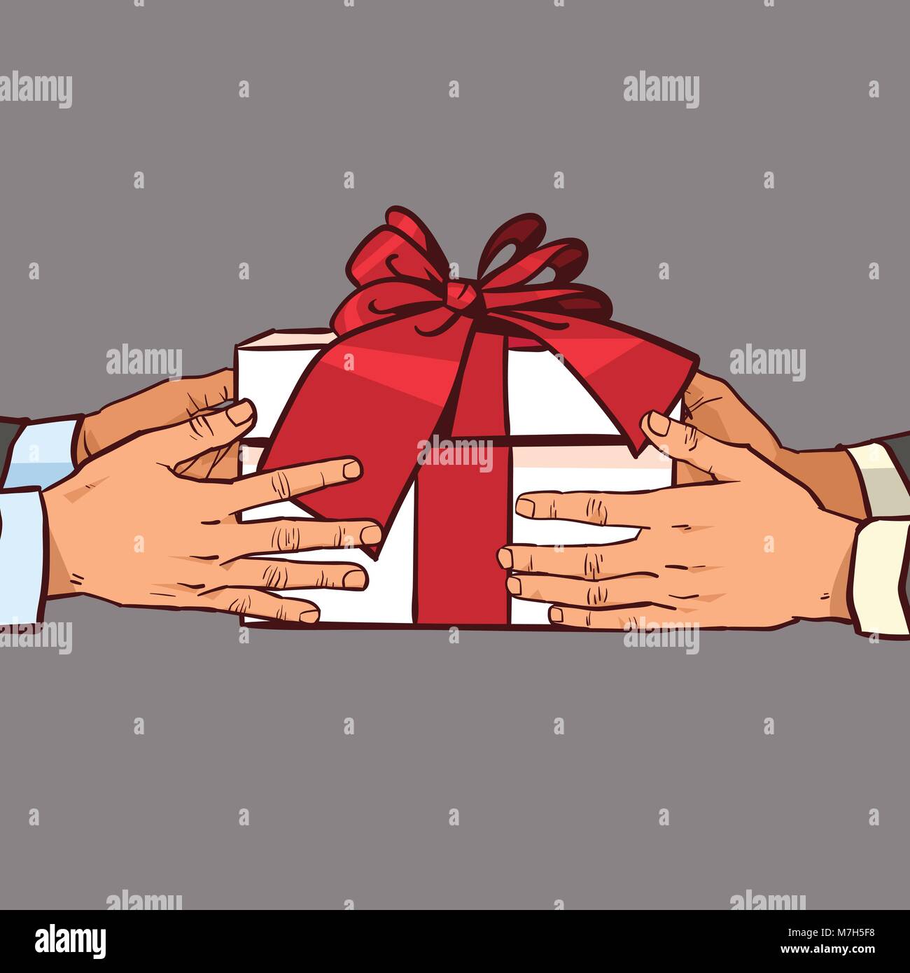 Hands holding present Stock Vector Images - Alamy
